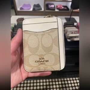 Coach | Bags | Nwtcoach Zip Card Case In Signature Canvas Coach ...